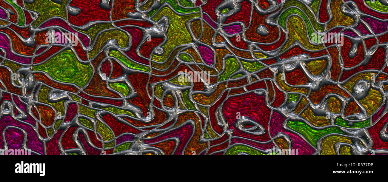 Wonderful abstract illustrated 3D glass pattern panorama design Stock ...