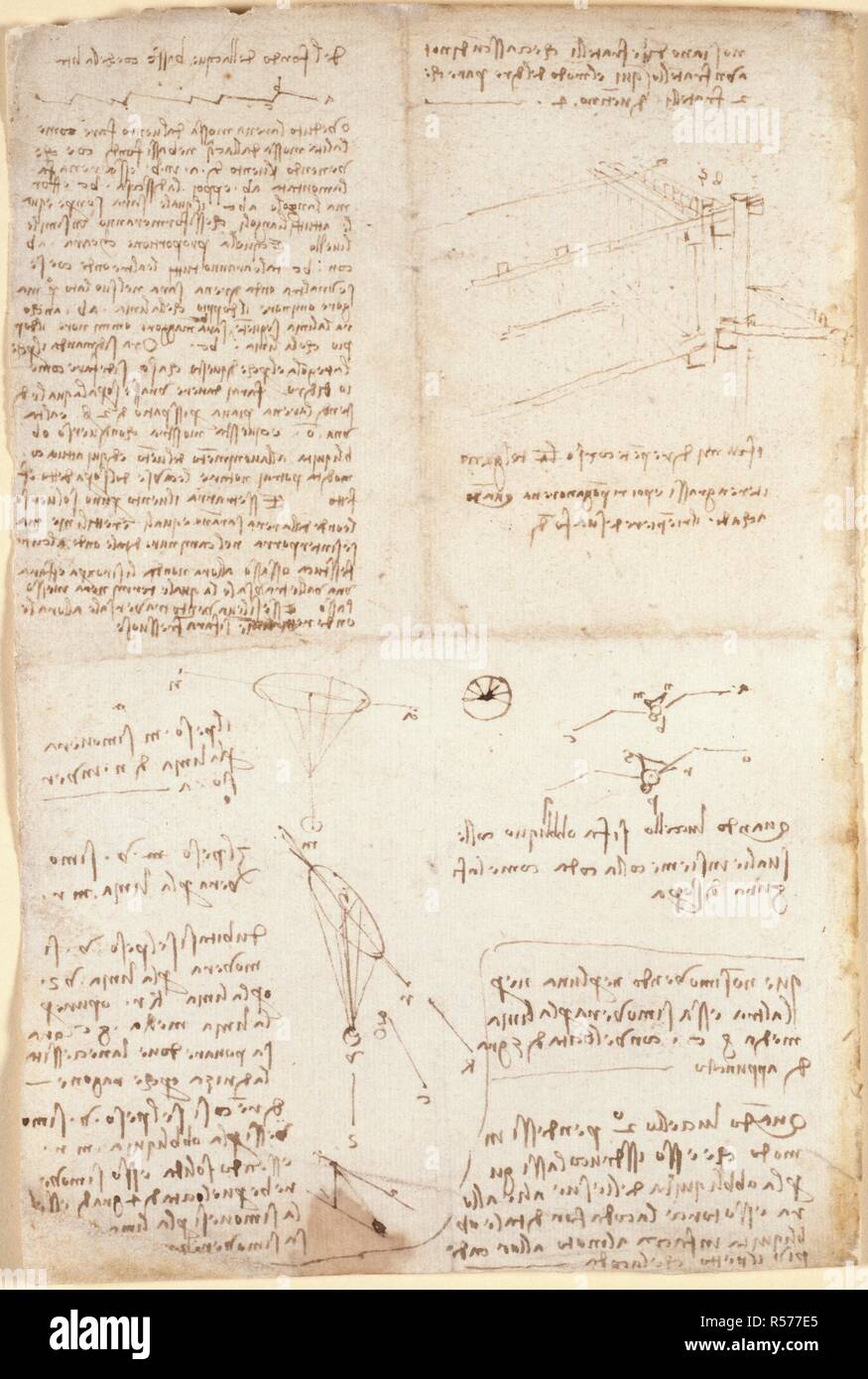 Leonardo da Vinci's notes. Notebook of Leonardo da Vinci. early 16th ...