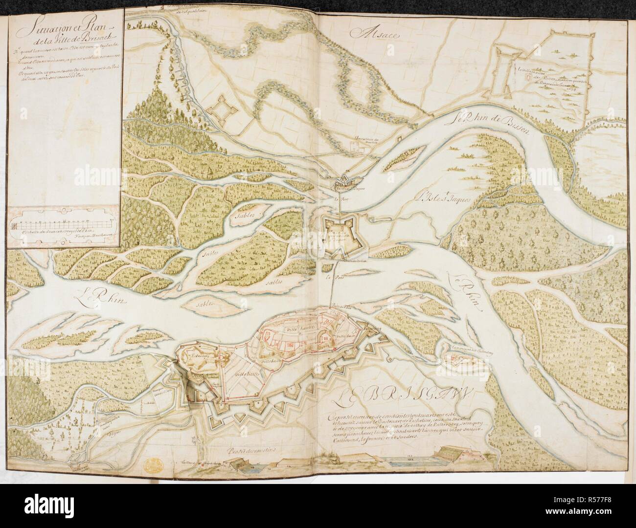 A map of the city of Breisach . "Situation et plan de la ville de ...