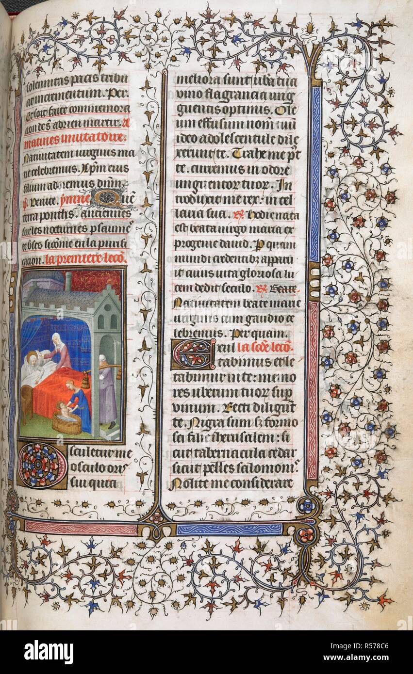 Miniature of the Birth of the Virgin Mary. Breviary (the 'Breviary of ...