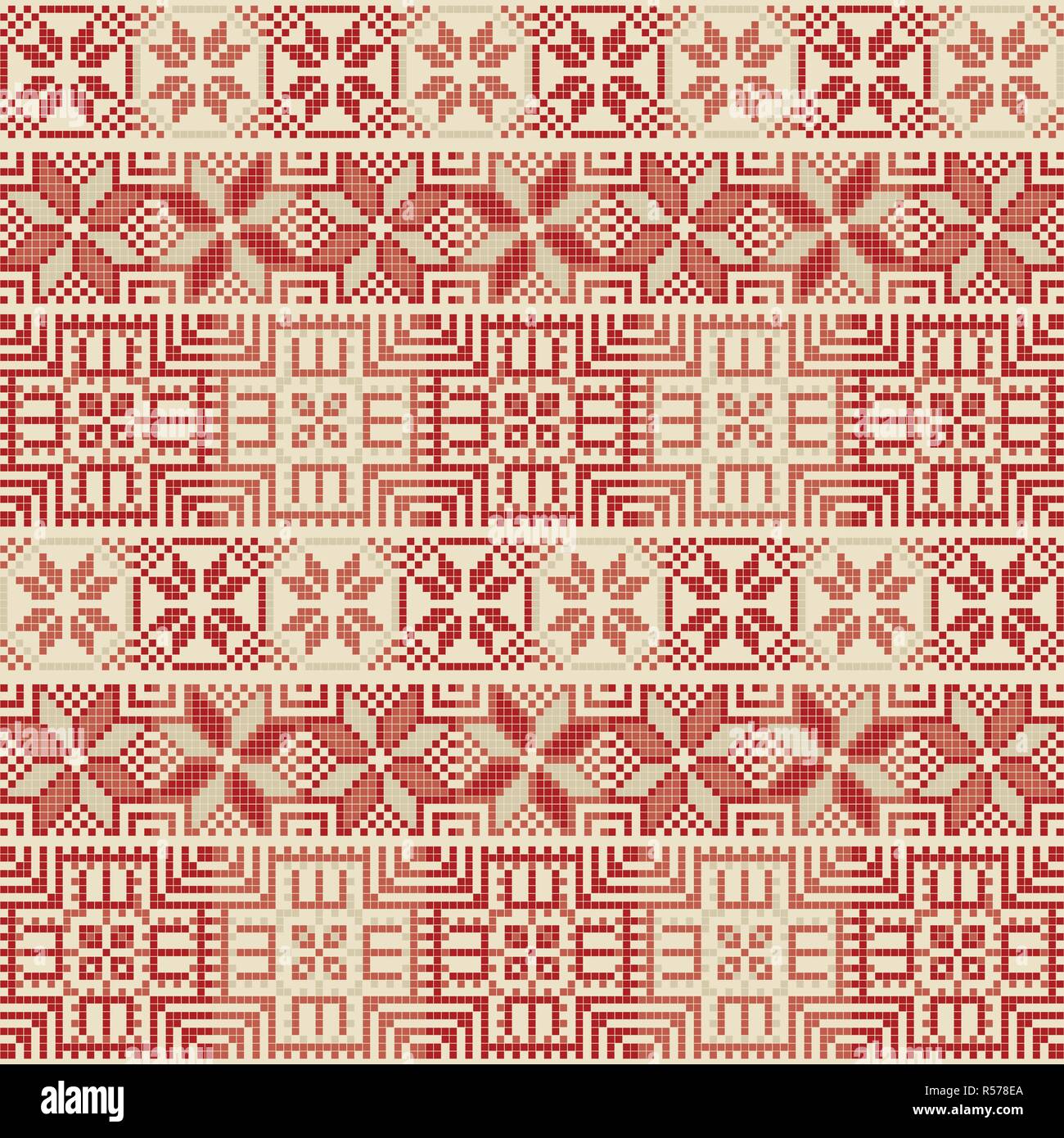 Seamless pattern design with traditional Palestinian embroidery motif ...
