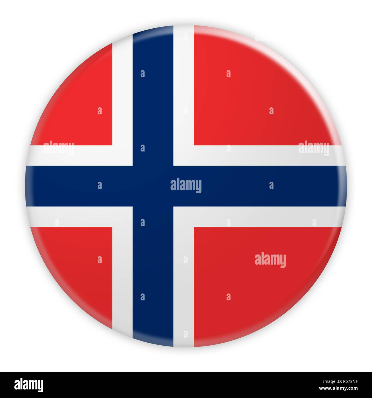Norway Flag Button, News Concept Badge, 3d illustration on white ...