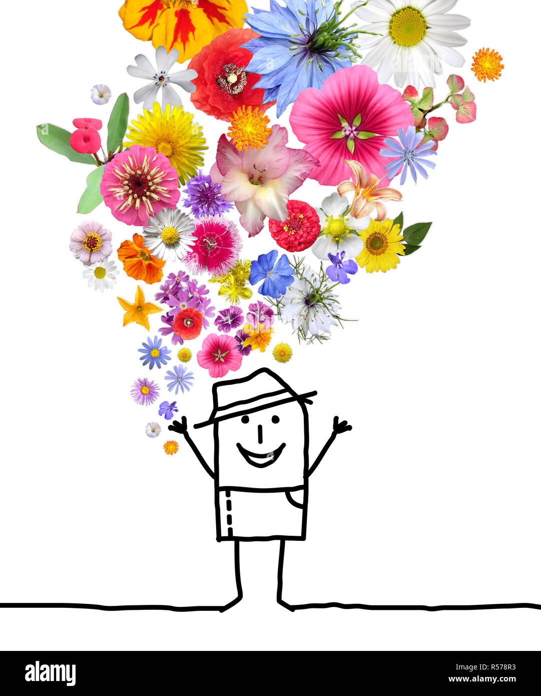 Cartoon Of Garden Flowers High Resolution Stock Photography and Images ...