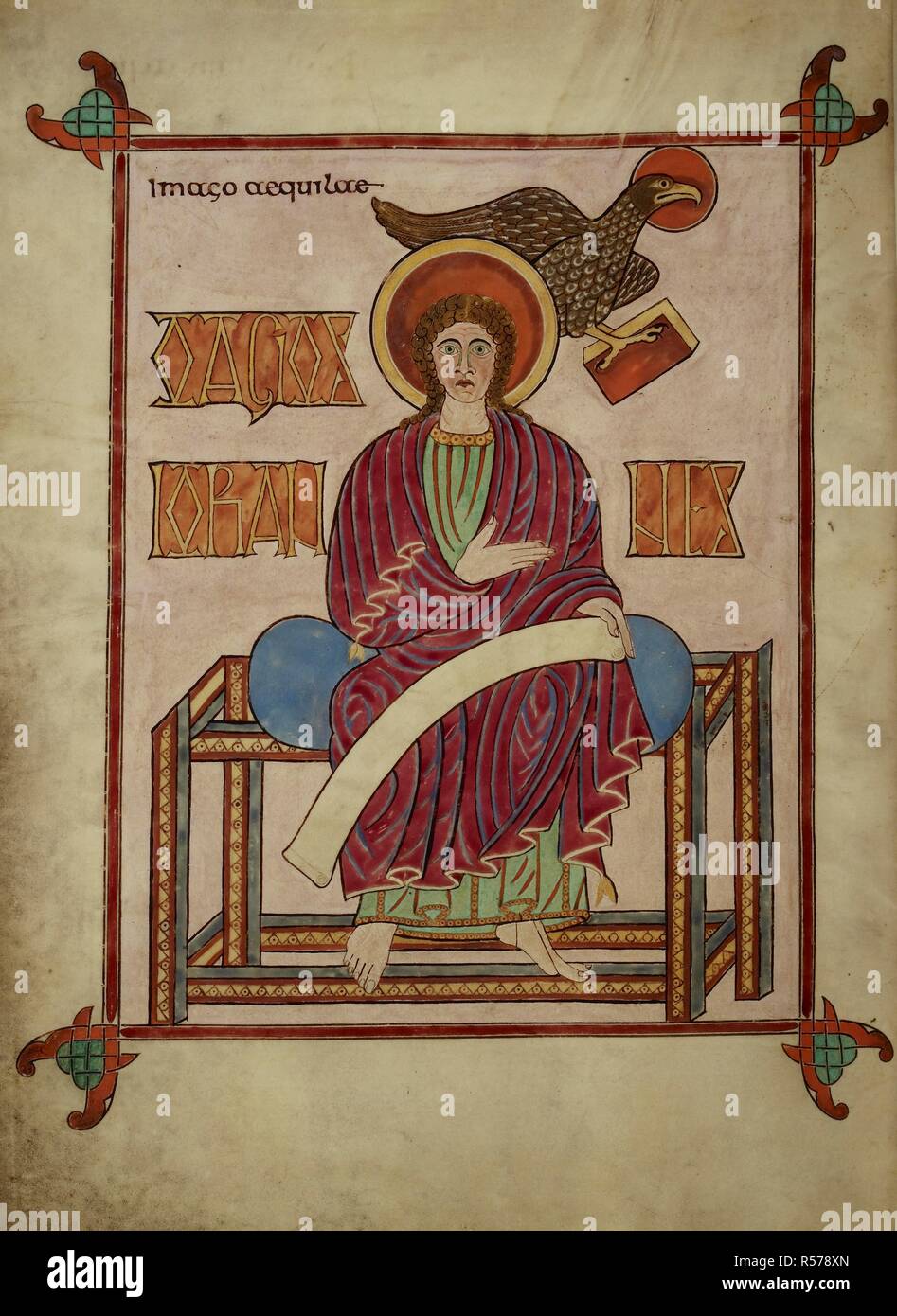 St. John. Lindisfarne Gospels. N.E. England [Lindisfarne]; 710-721 ...