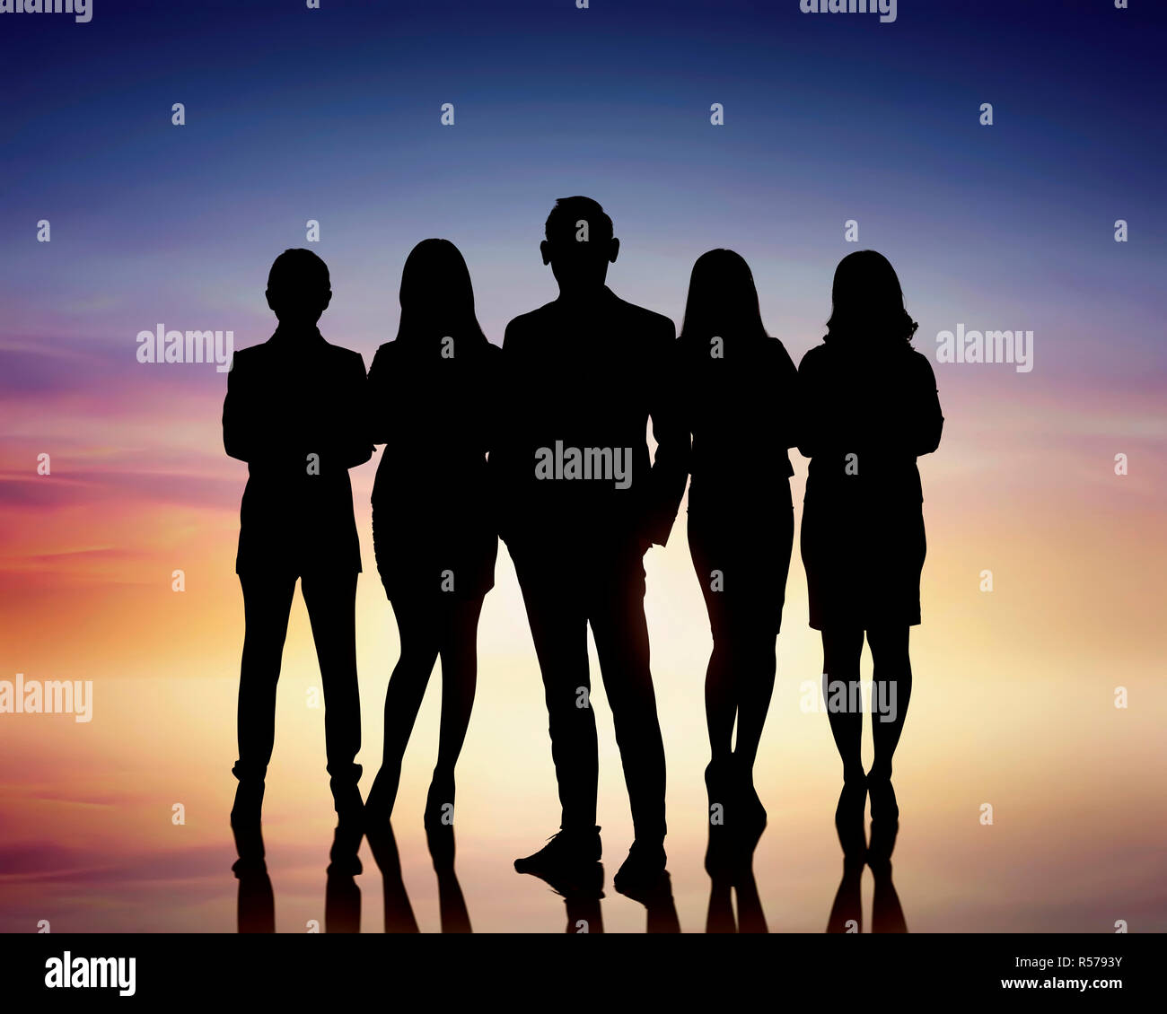 Silhouettes of group business people Stock Photo - Alamy