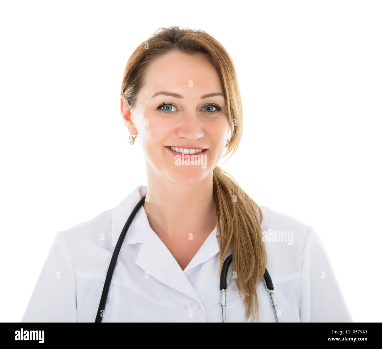 Enthusiastic female doctor studio hi-res stock photography and images ...
