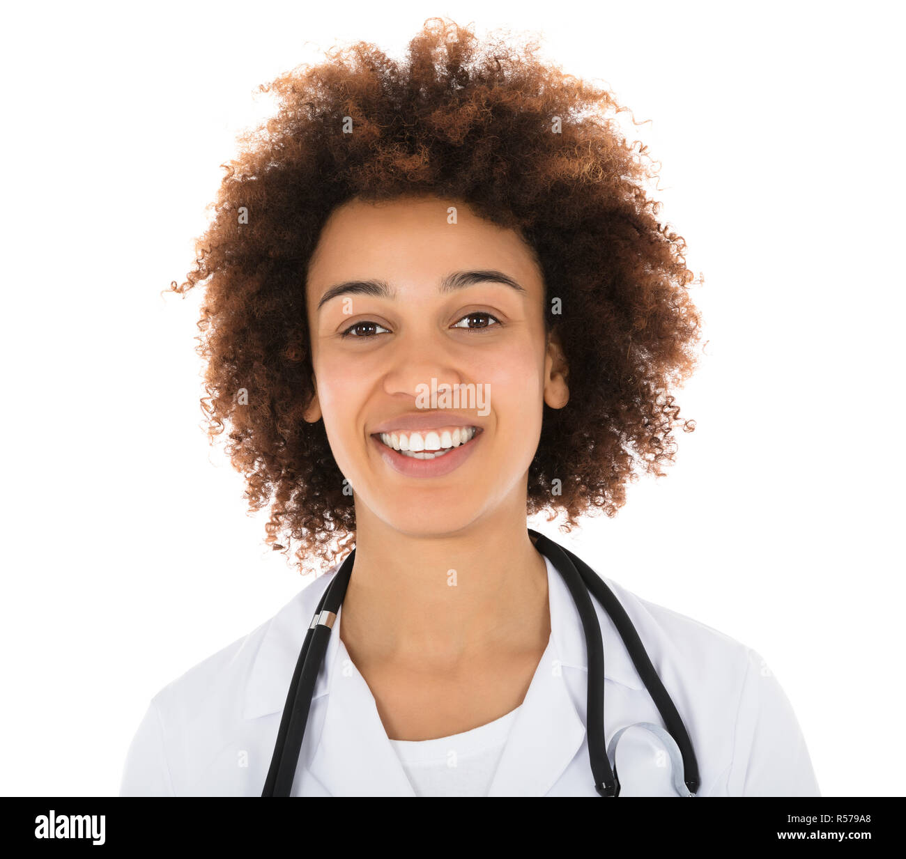 Enthusiastic female doctor studio hi-res stock photography and images ...