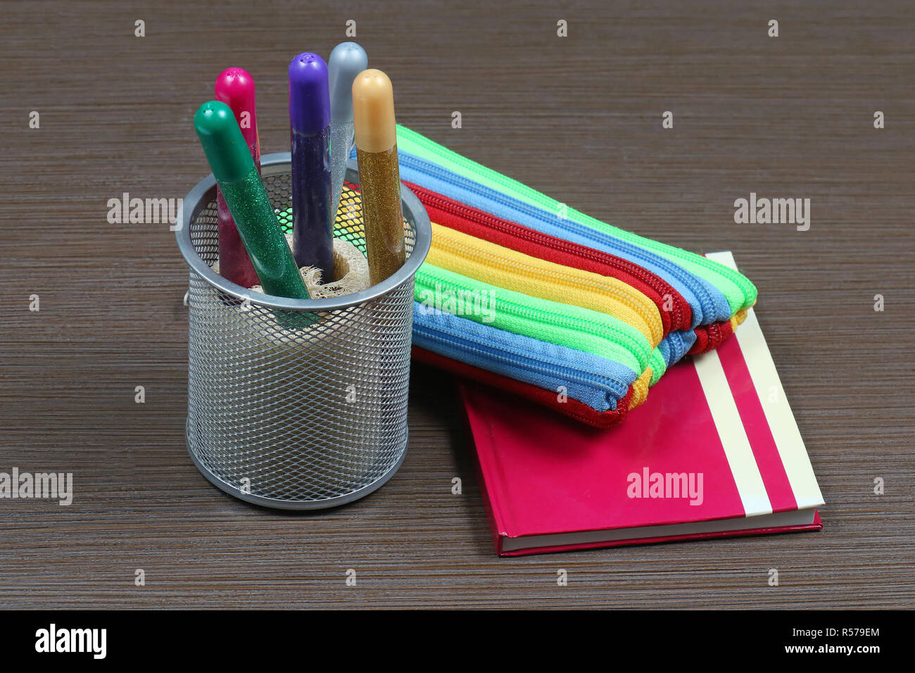 Colorful school supplies Stock Photo - Alamy