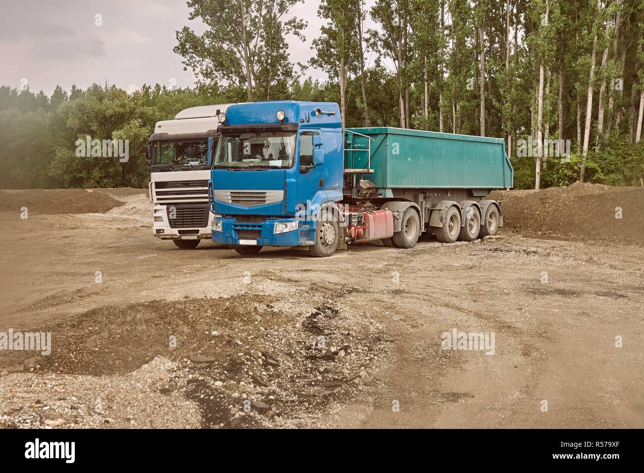 Truck at construction site Stock Photo - Alamy