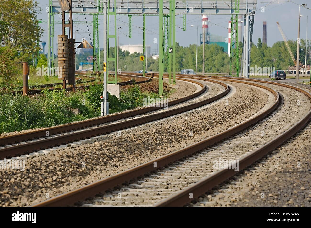 Railway tracks closeup Stock Photo - Alamy