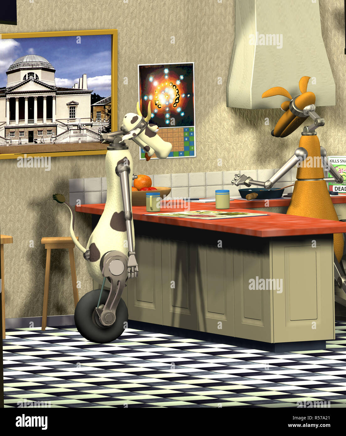 kitchen robots at work Stock Photo - Alamy