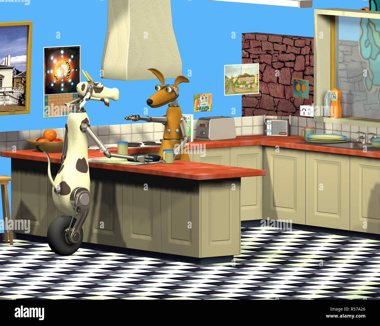 kitchen robots at work Stock Photo - Alamy