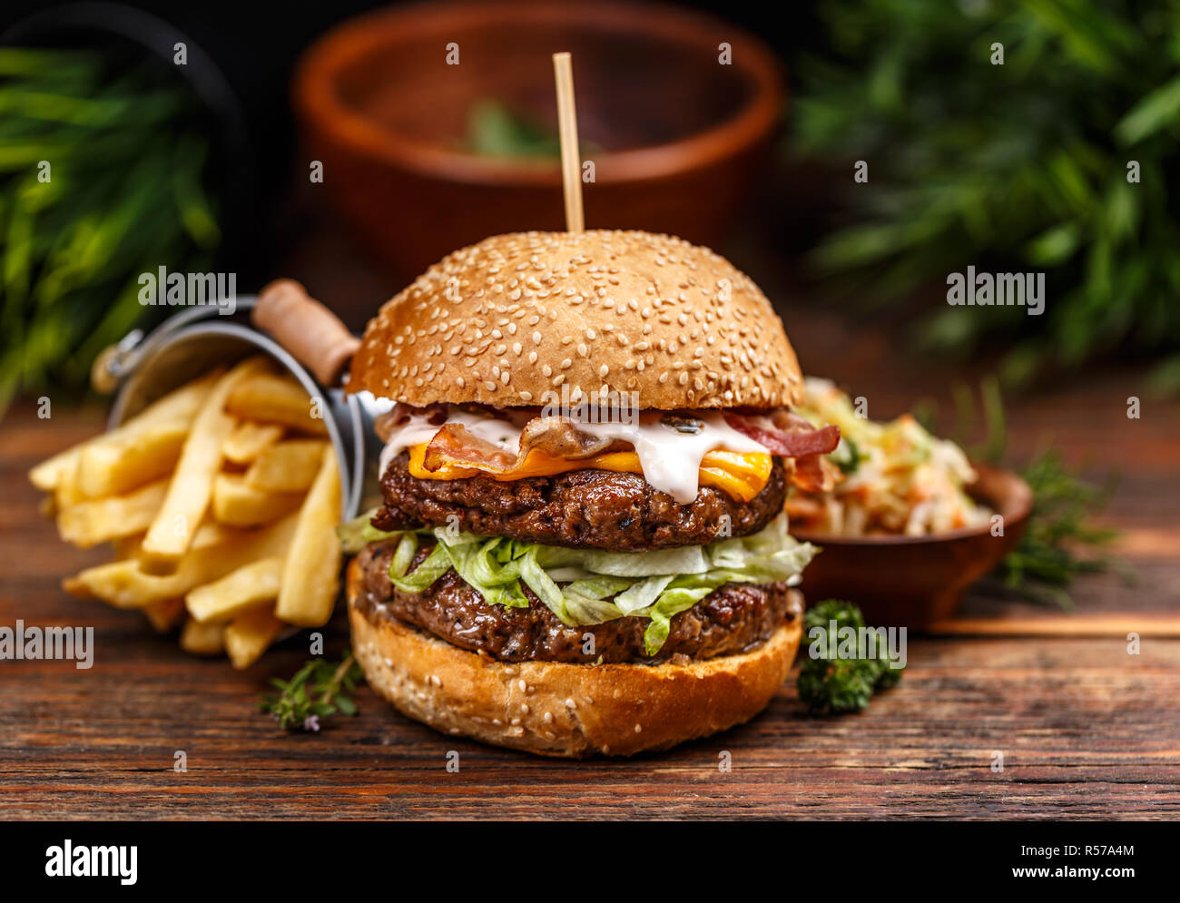 Burger with cheese Stock Photo - Alamy
