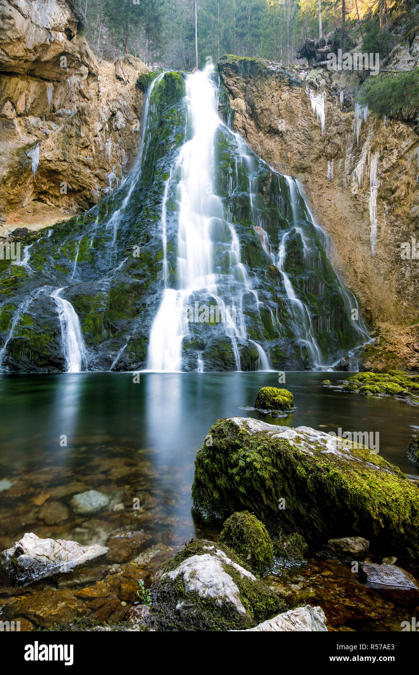 One of the most beautiful waterfalls in Austria. It's fully covered in ...