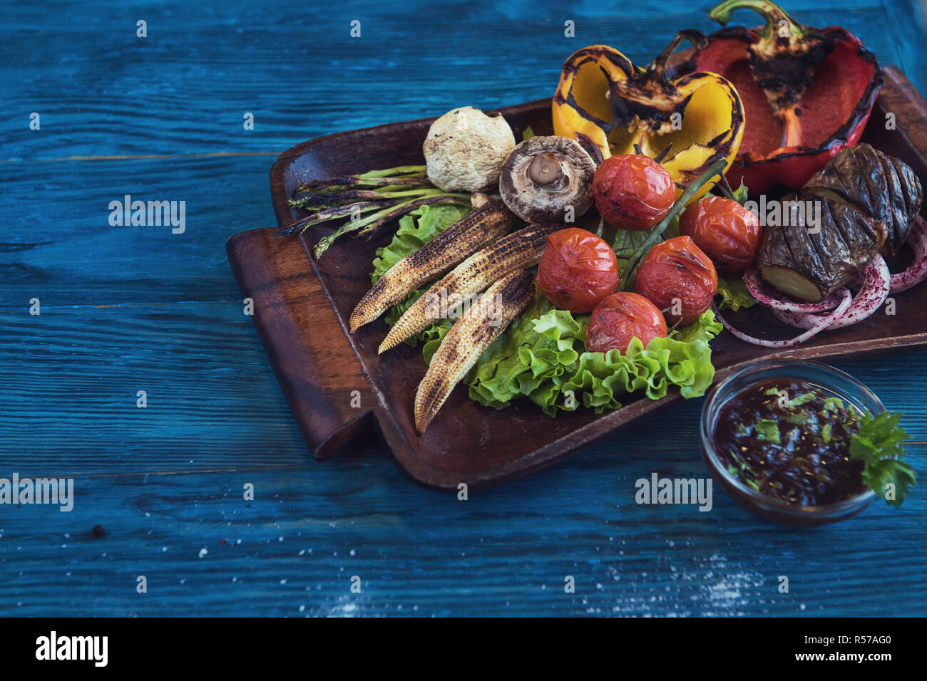 Grilled vegetable at plate Stock Photo - Alamy