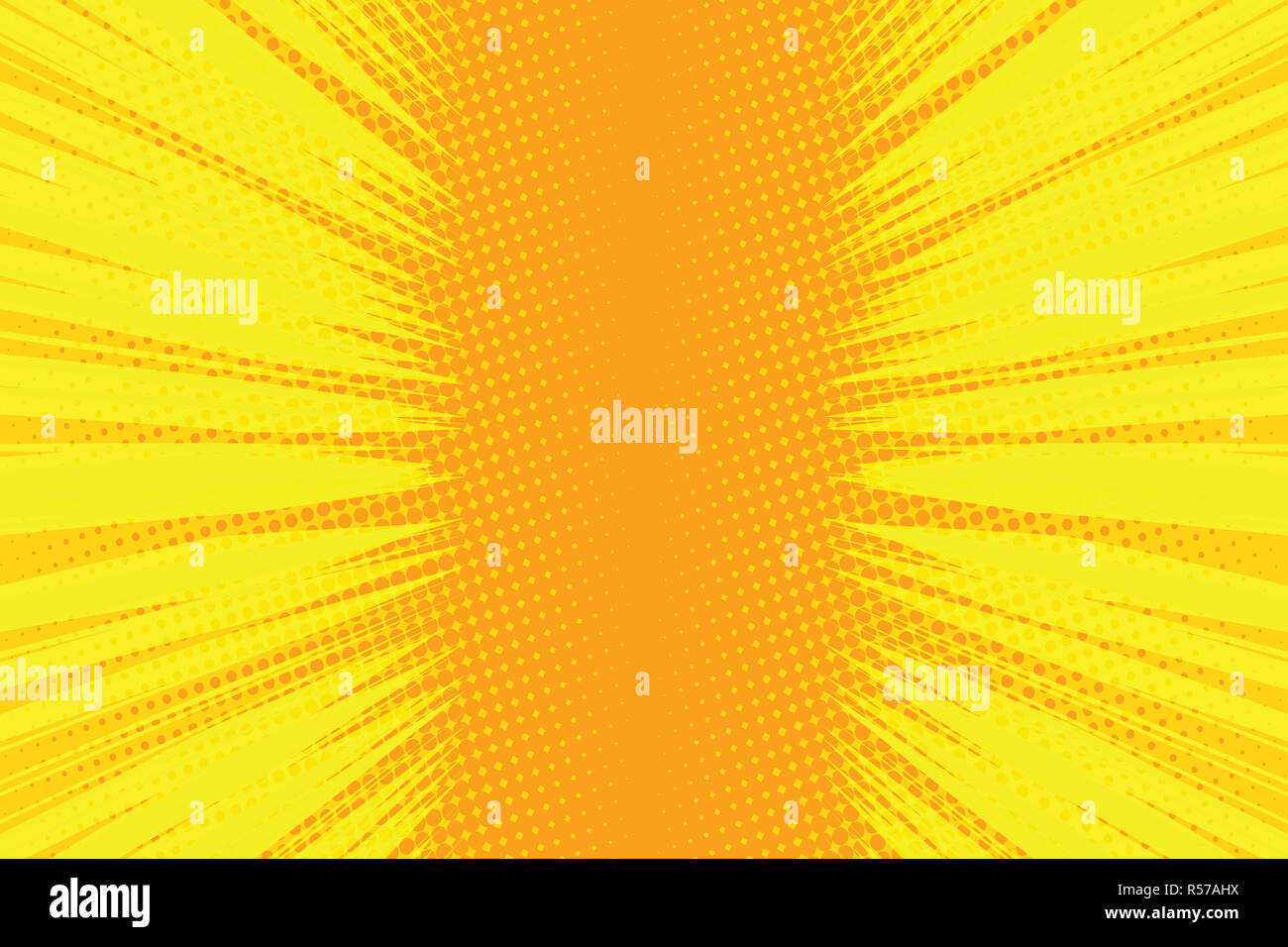 Orange rays pop art comic background Stock Photo - Alamy