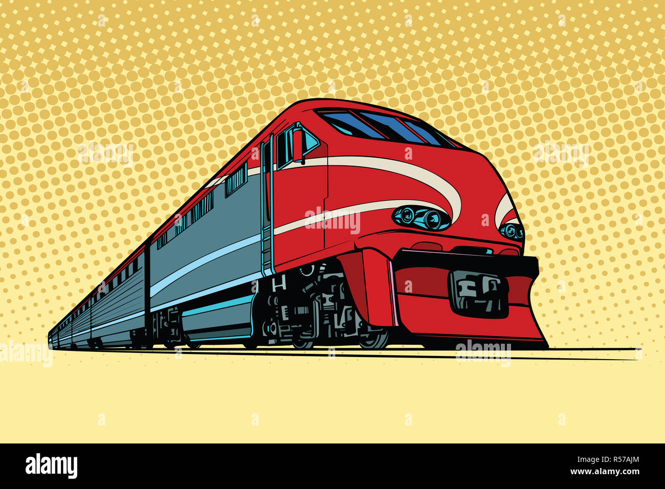Comic Illustration Cartoon Railway Locomotive Stock Photos & Comic ...