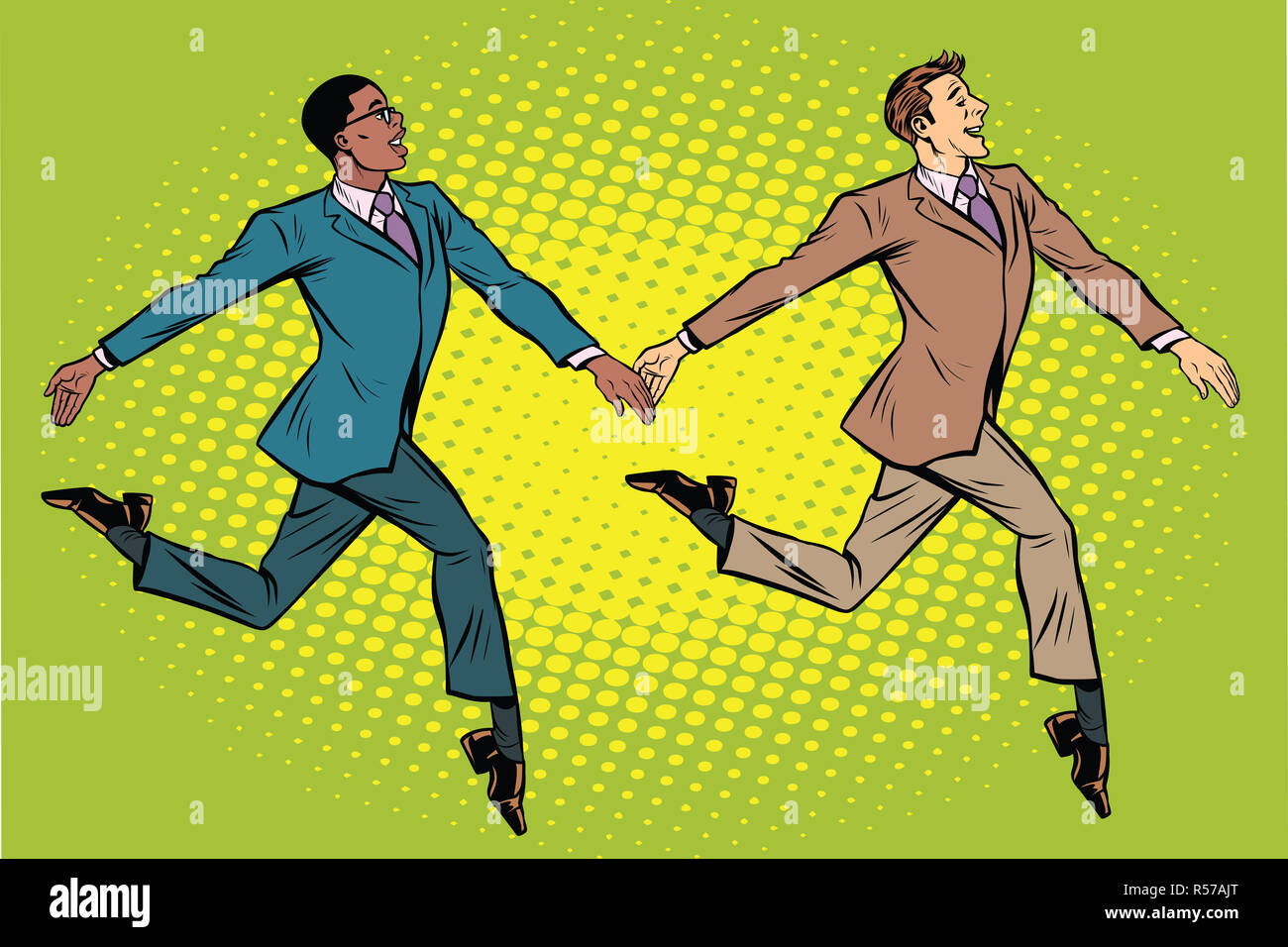 Businessmen elegantly moving, multi-ethnic group Stock Photo - Alamy