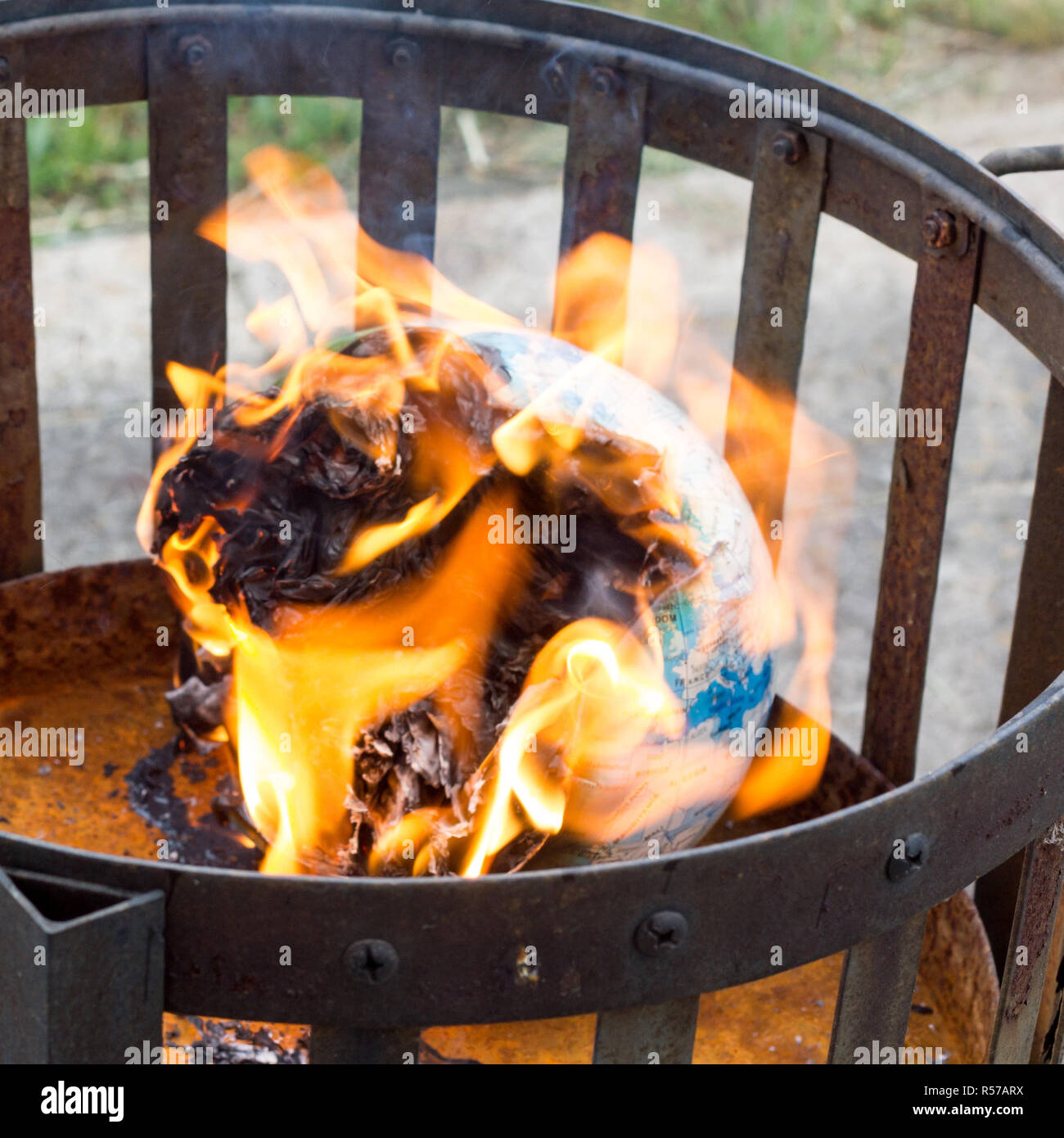 A Burning globe Stock Photo - Alamy
