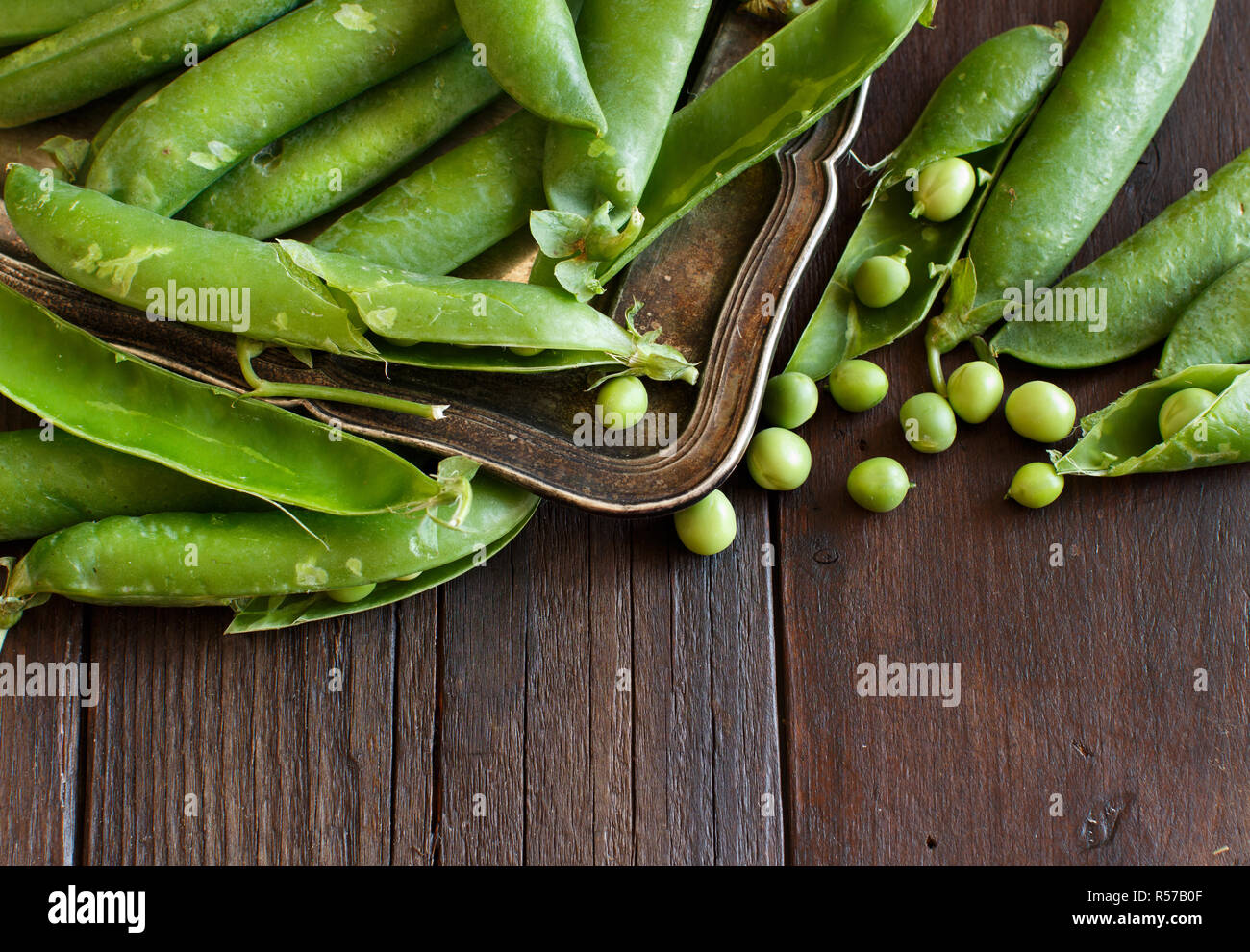 Fresh green pods from farmers market Stock Photo - Alamy