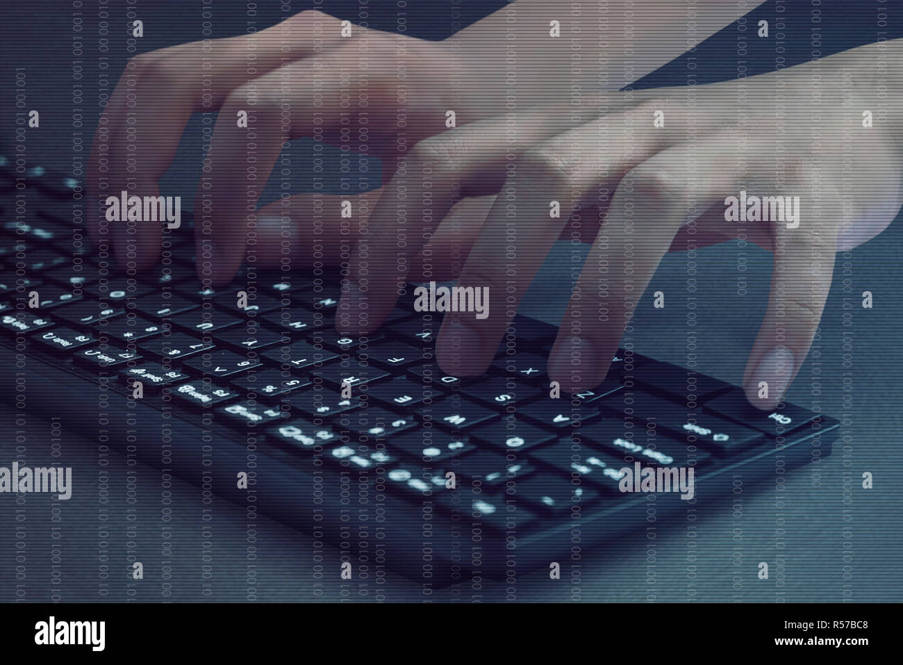 Finger on keyboard cyber crime hi-res stock photography and images - Alamy