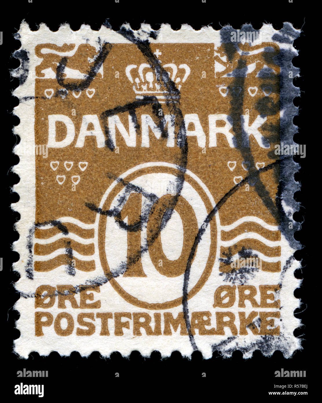 Postage stamp from Denmark in the Wavy Lines (With Hearts / Solid ...