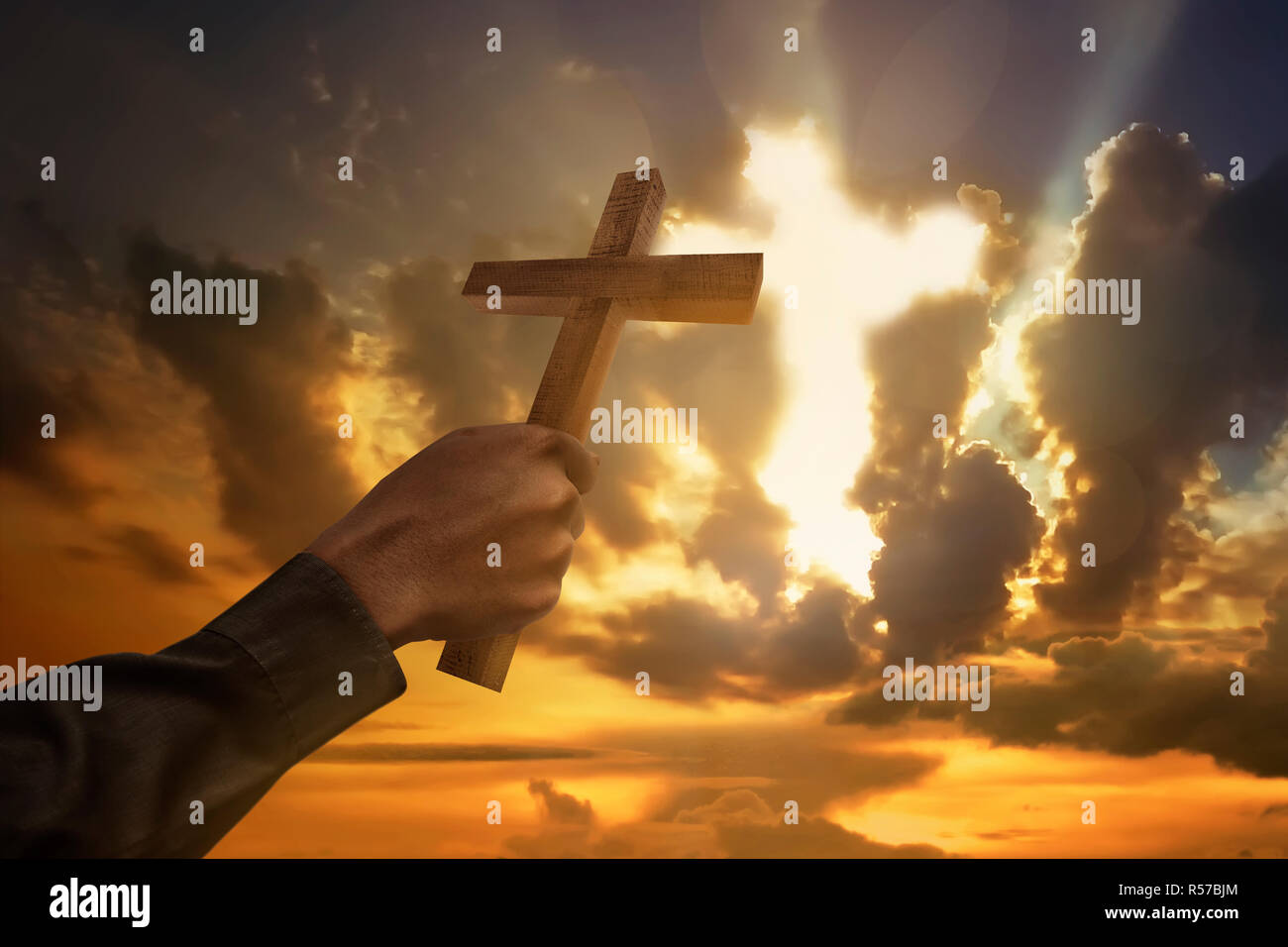 Man holding sign jesus christ hi-res stock photography and images - Alamy