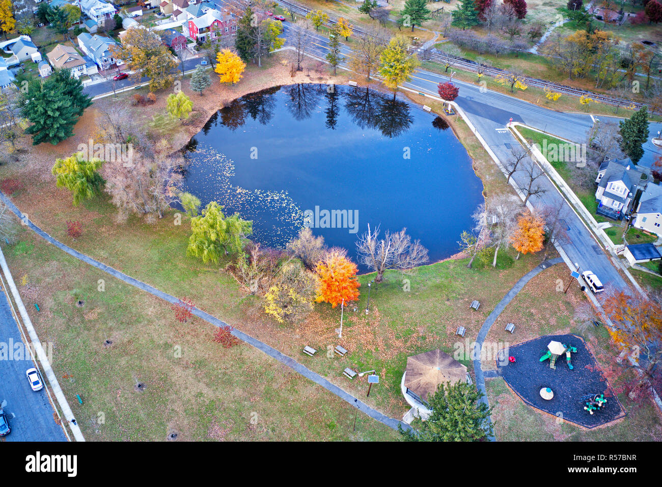 Aerial View of Delaware Riverfront Town Gloucester New Jersey Stock ...