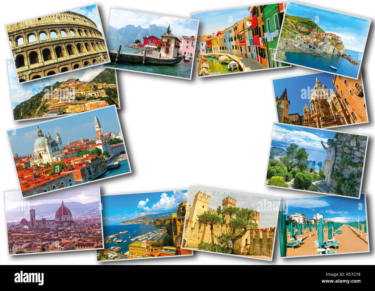 Collage from photos of Italy on white background Stock Photo - Alamy