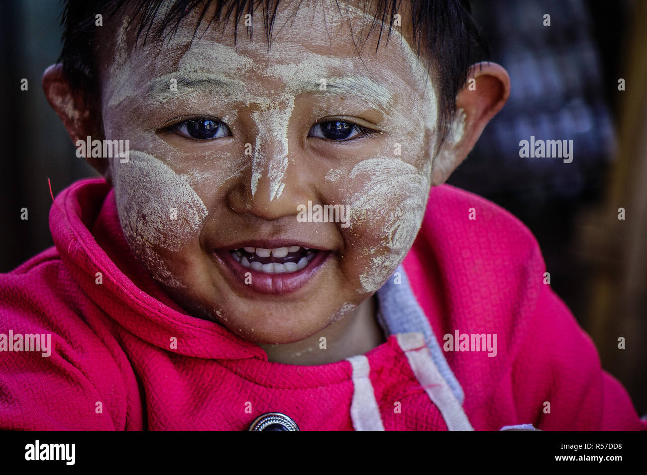 Taunggyi, Myanmar - Feb 8, 2018. Portrait of Burmese boy in Taunggyi ...