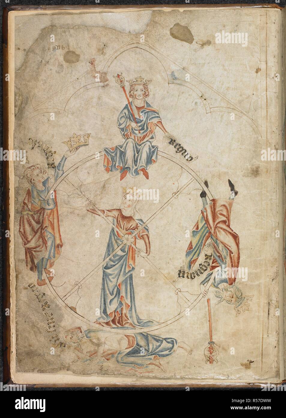 The Wheel of Fortune. Holkham Bible Picture Book. England, circa 1320 ...