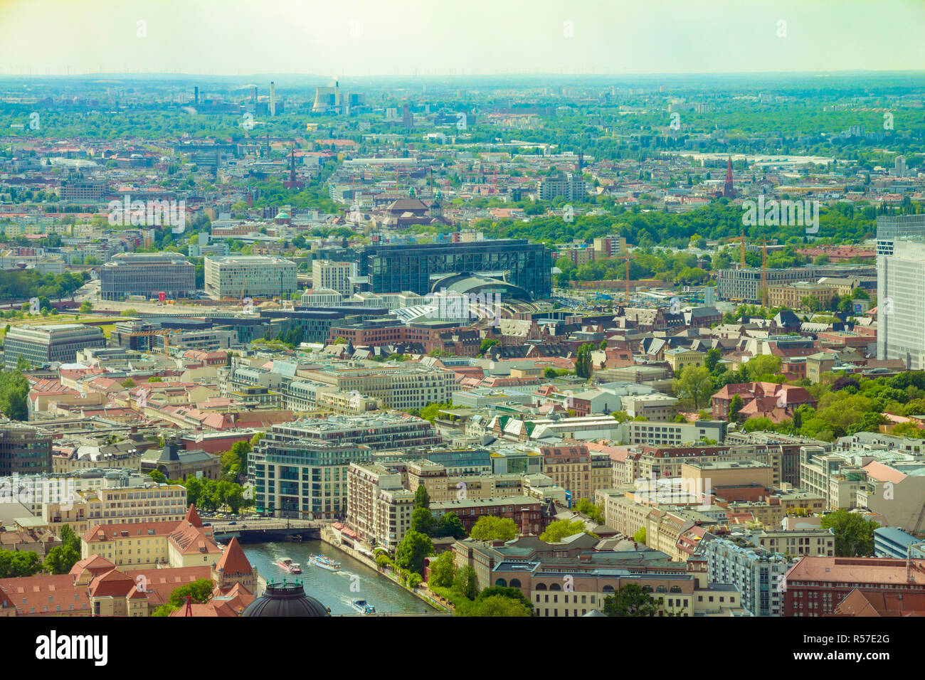 Aerial view of Berlin skyline with colorful buildings Stock Photo - Alamy