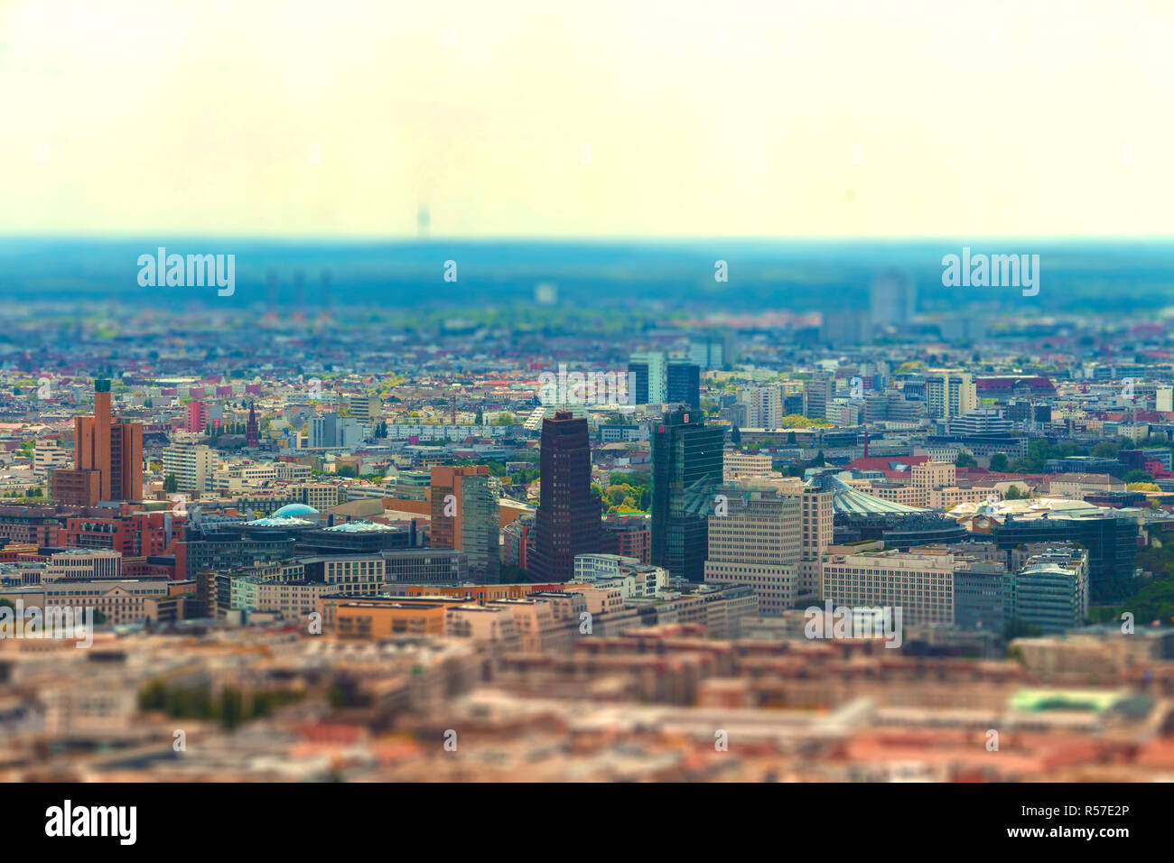 Aerial view of Berlin skyline with colorful buildings Stock Photo - Alamy