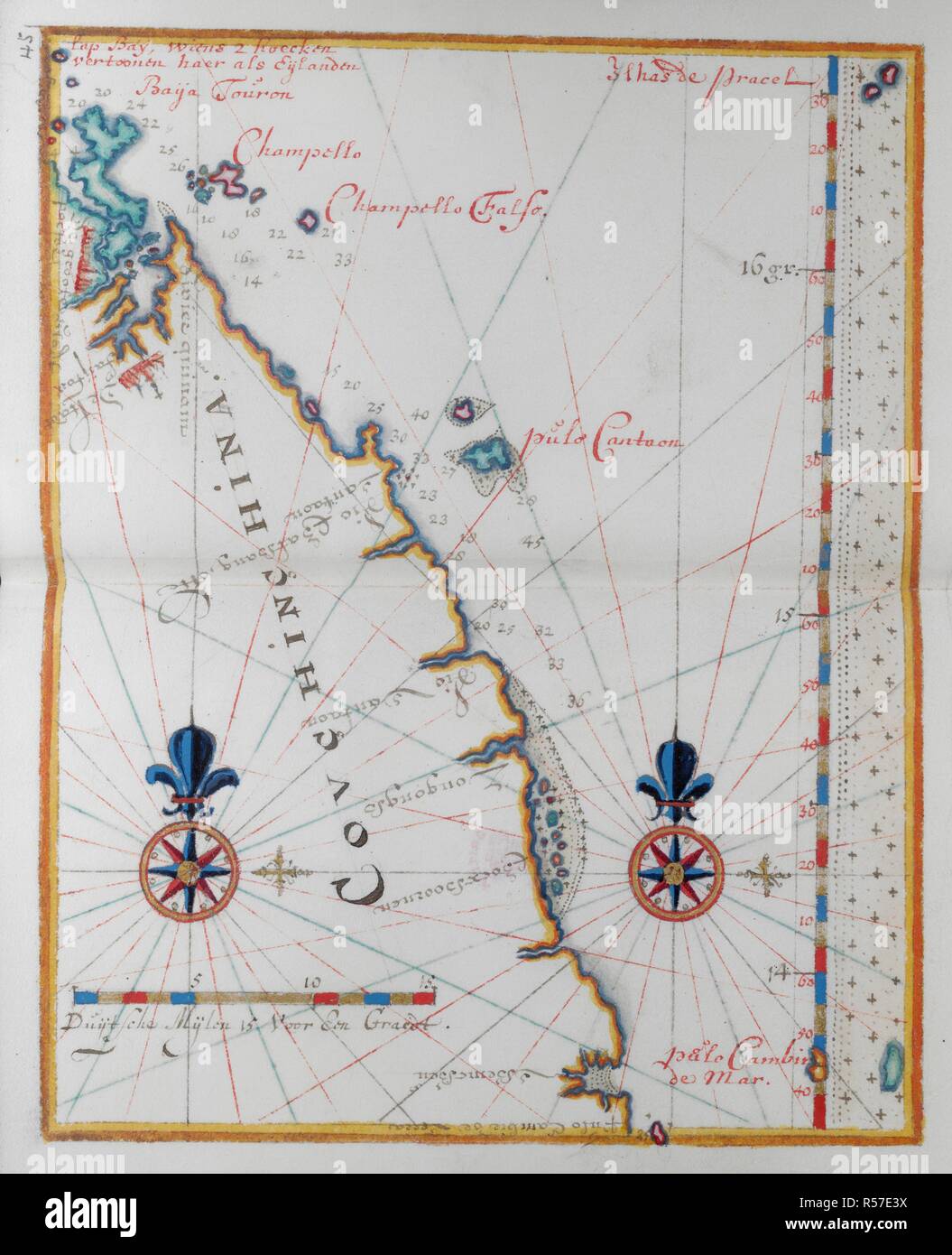 Map of Cochin-China, Asia. DUTCH PORTOLANO, containing forty-nine ...