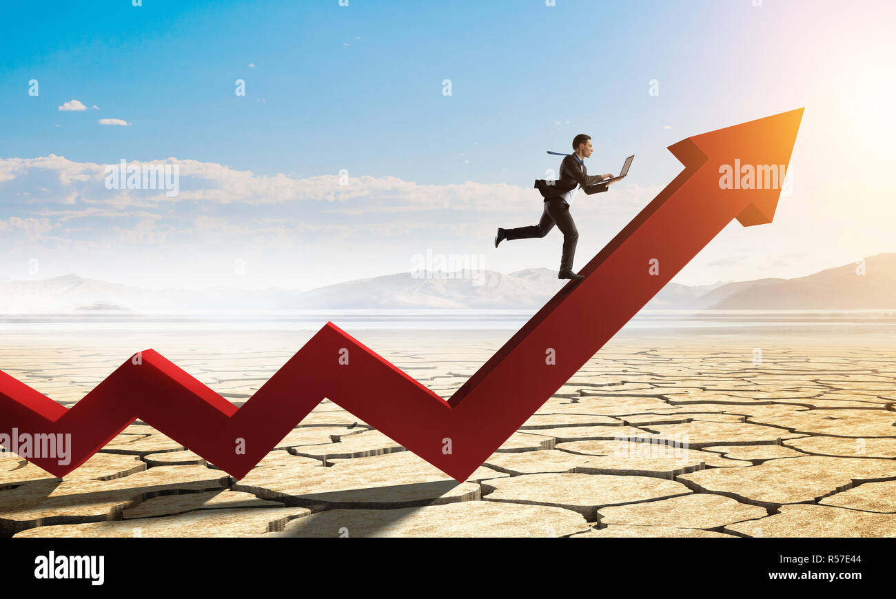 His progress and success. Mixed media Stock Photo - Alamy