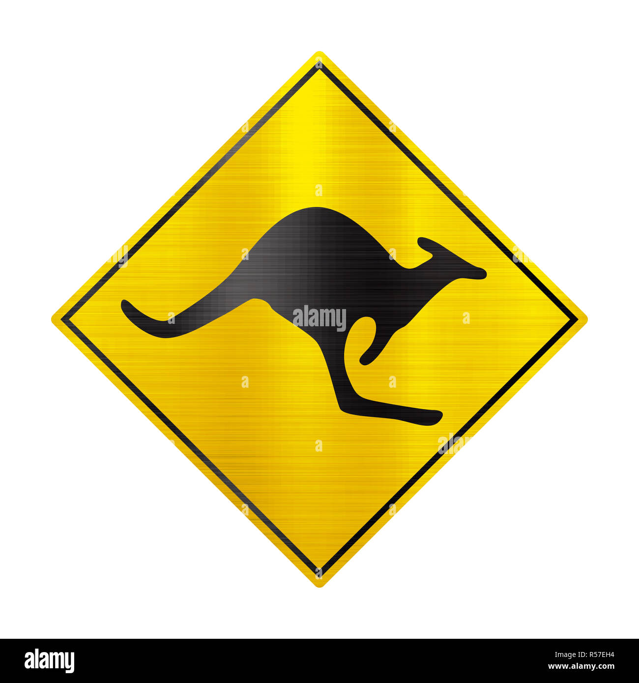 kangaroo australian sign beware Stock Photo - Alamy