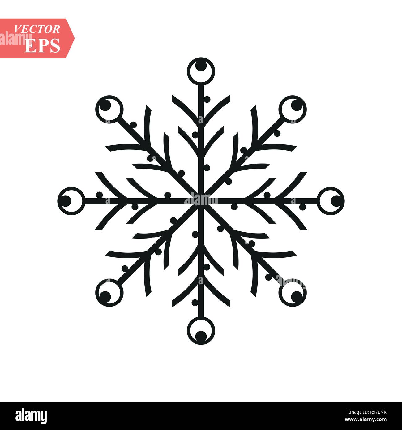 Single snow crystal black Stock Vector Images - Alamy