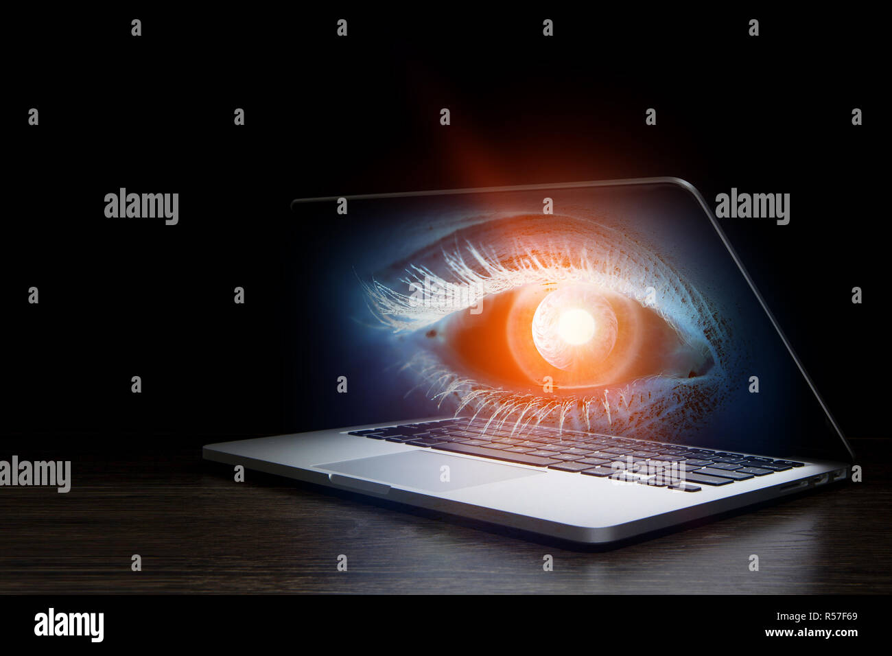 Sight from laptop screen Stock Photo - Alamy