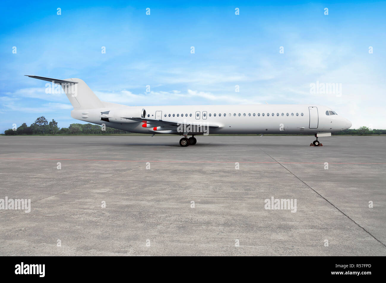 Airplane on runway in the airport Stock Photo - Alamy
