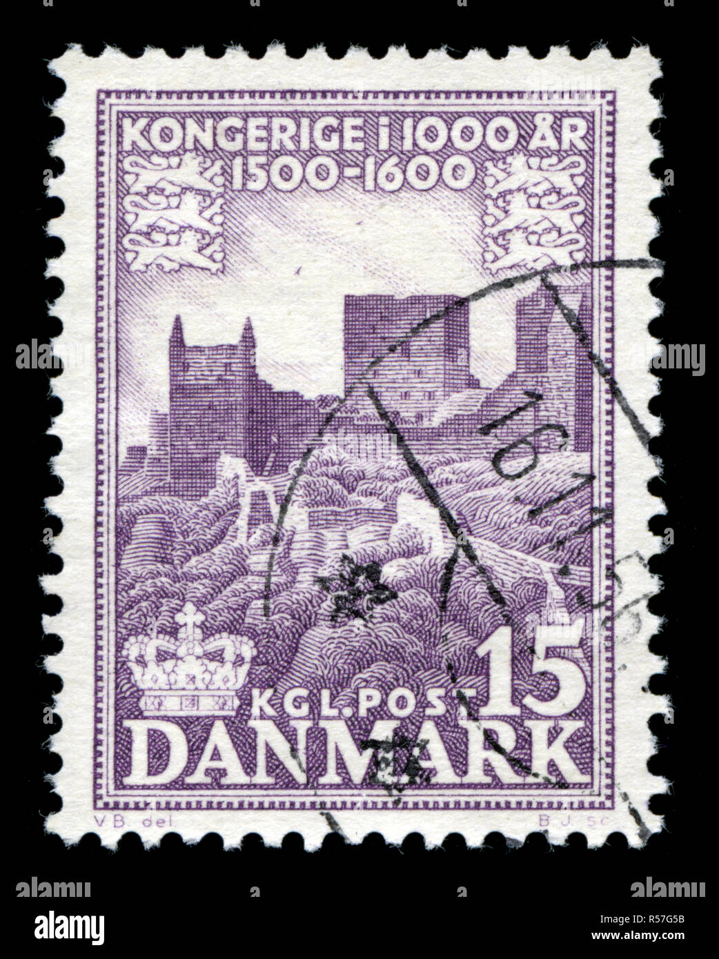Postmarked stamp from Denmark in the Kingdom Denmark series issued in ...