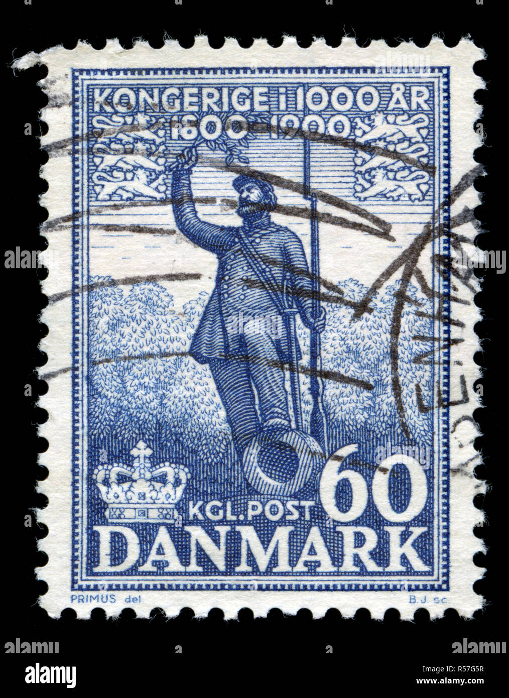 Postmarked stamp from Denmark in the Kingdom Denmark series issued in ...