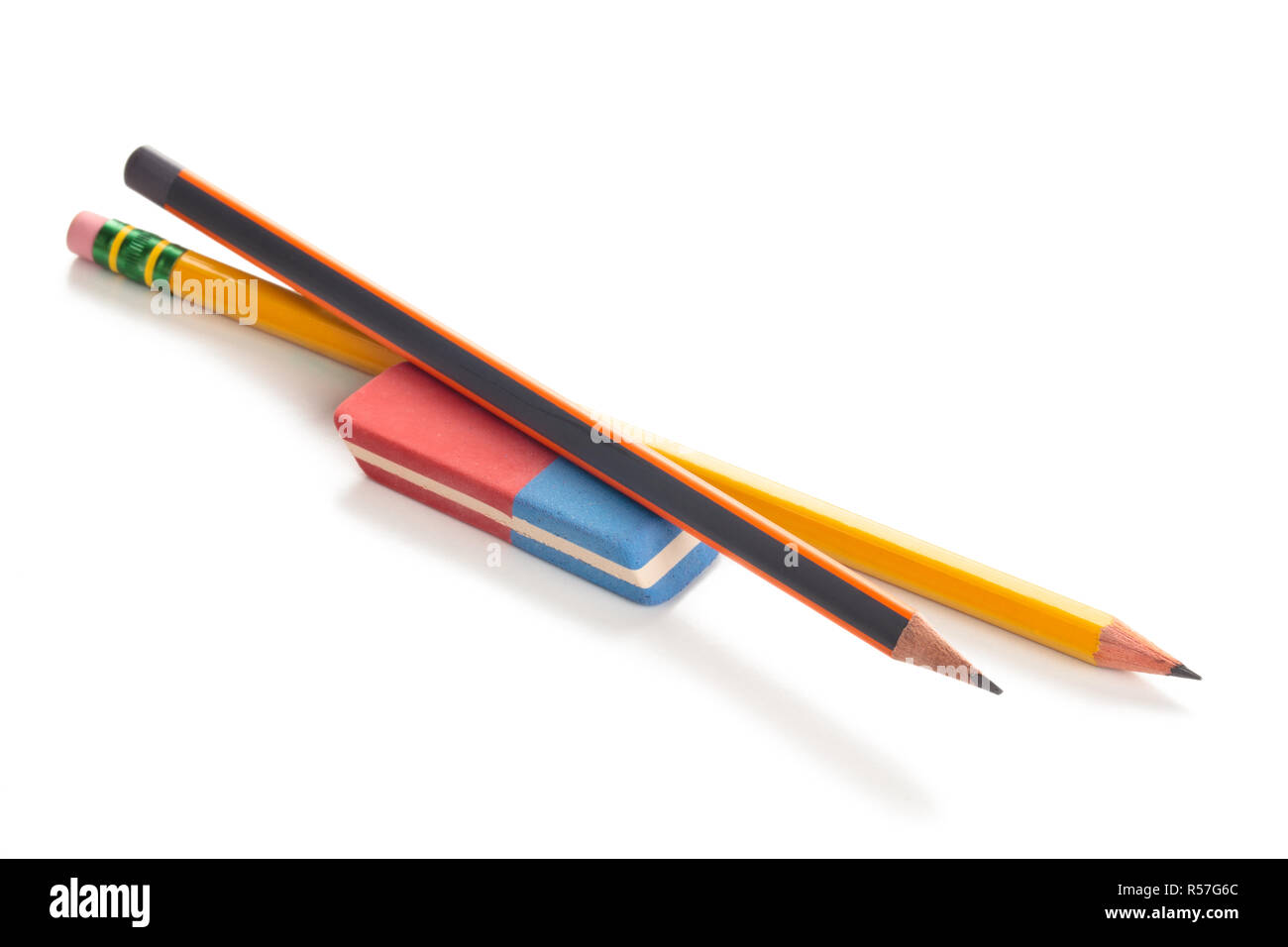 Pencils and eraser Stock Photo - Alamy