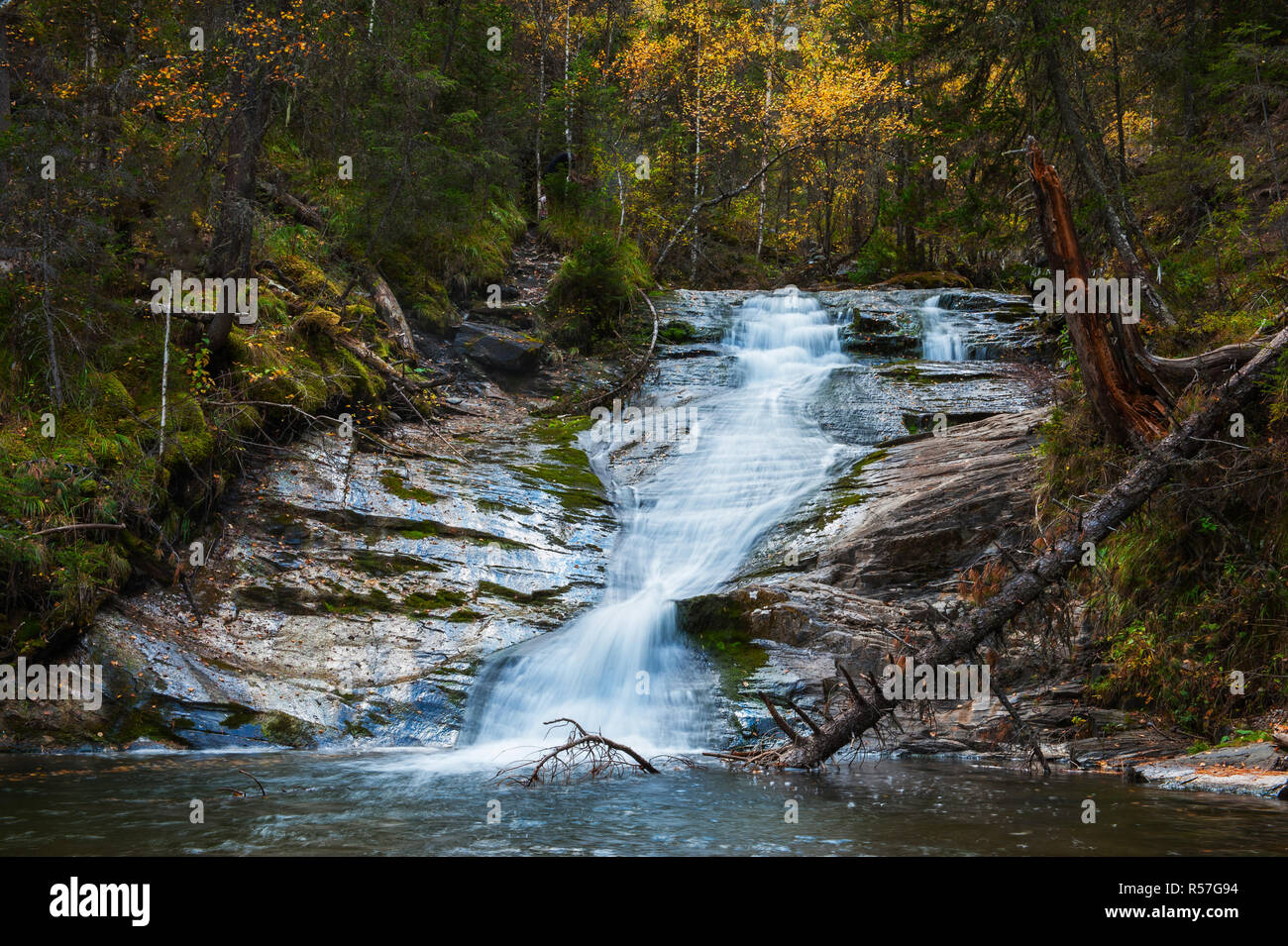 Waterfall on river Shinok Stock Photo - Alamy