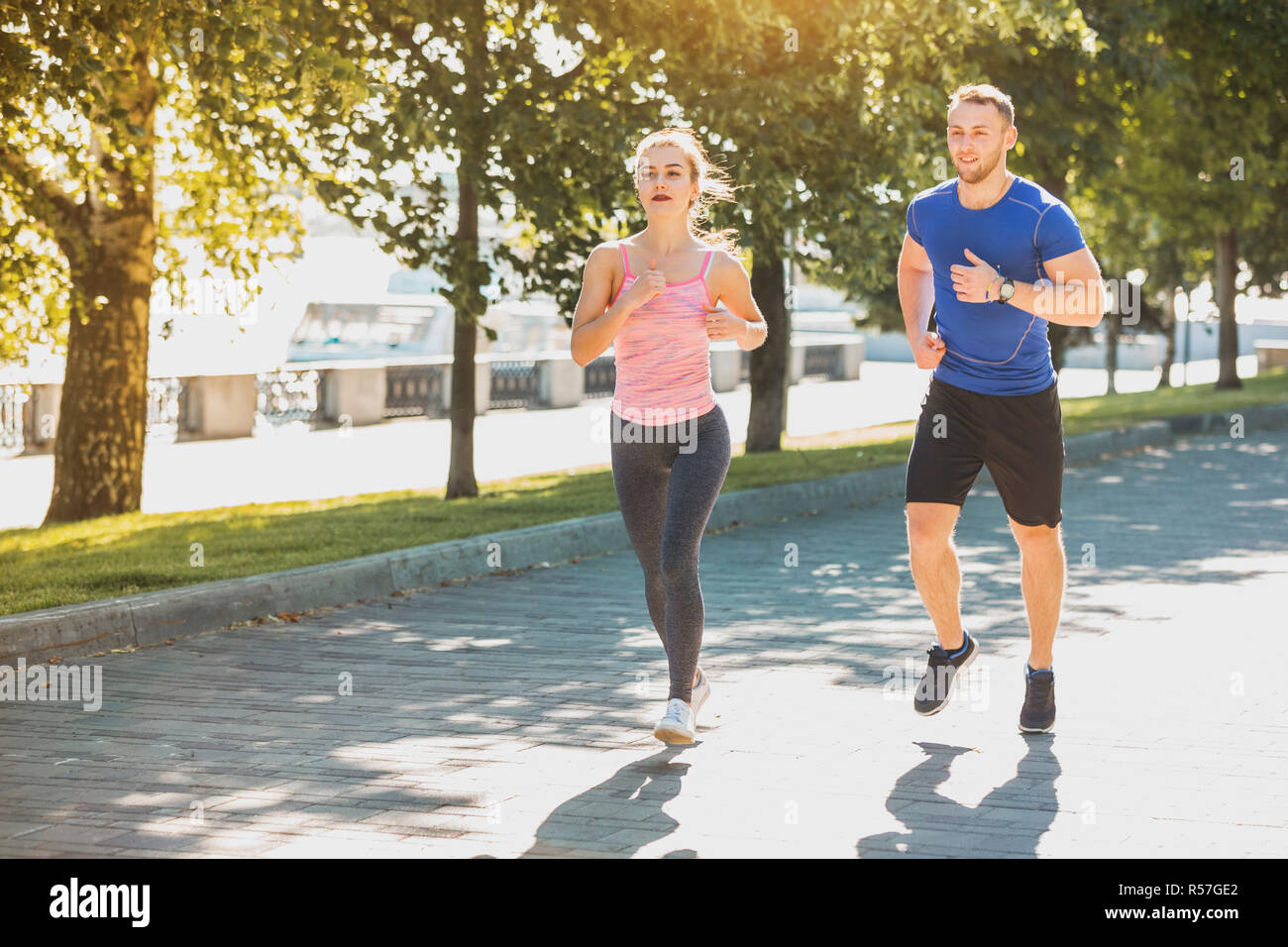 Woman jogging spring movement hi-res stock photography and images - Alamy