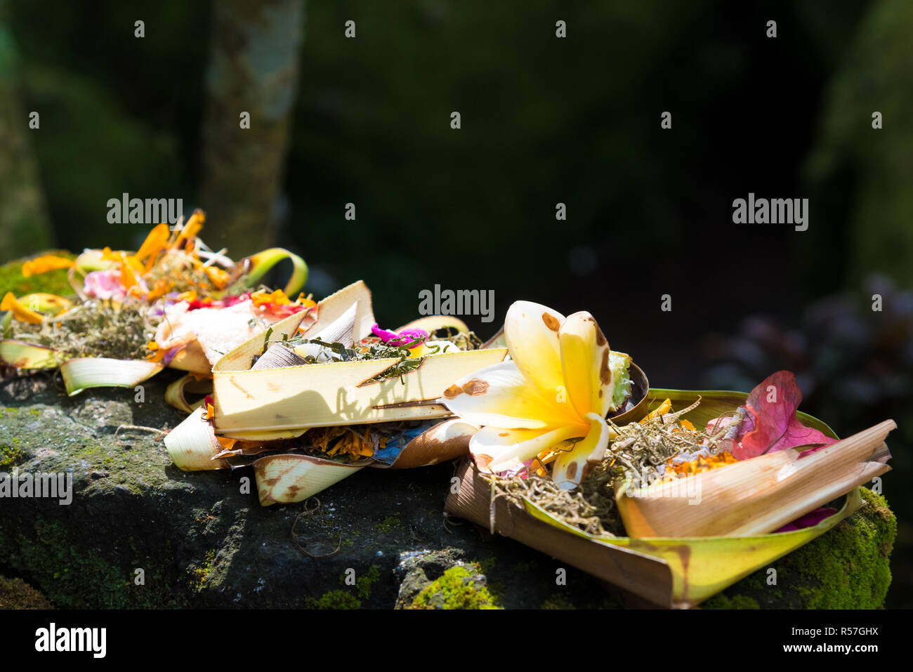 Traditional religious balinese offerings in Bali Stock Photo - Alamy