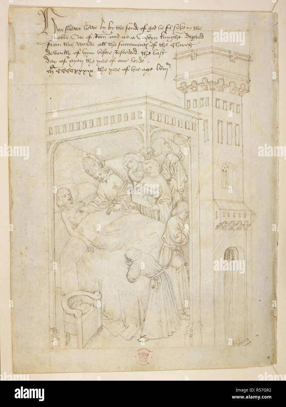 Richard Beauchamp, Earl of Warwick, on his death bed. He is being ...