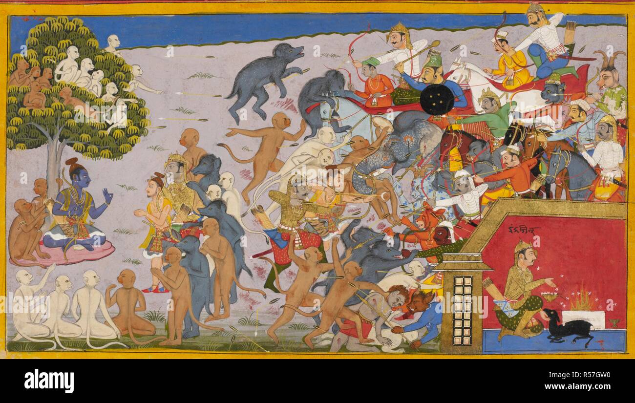 Rama sends out his army headed by Lakshmana and Bibhishana to fight ...