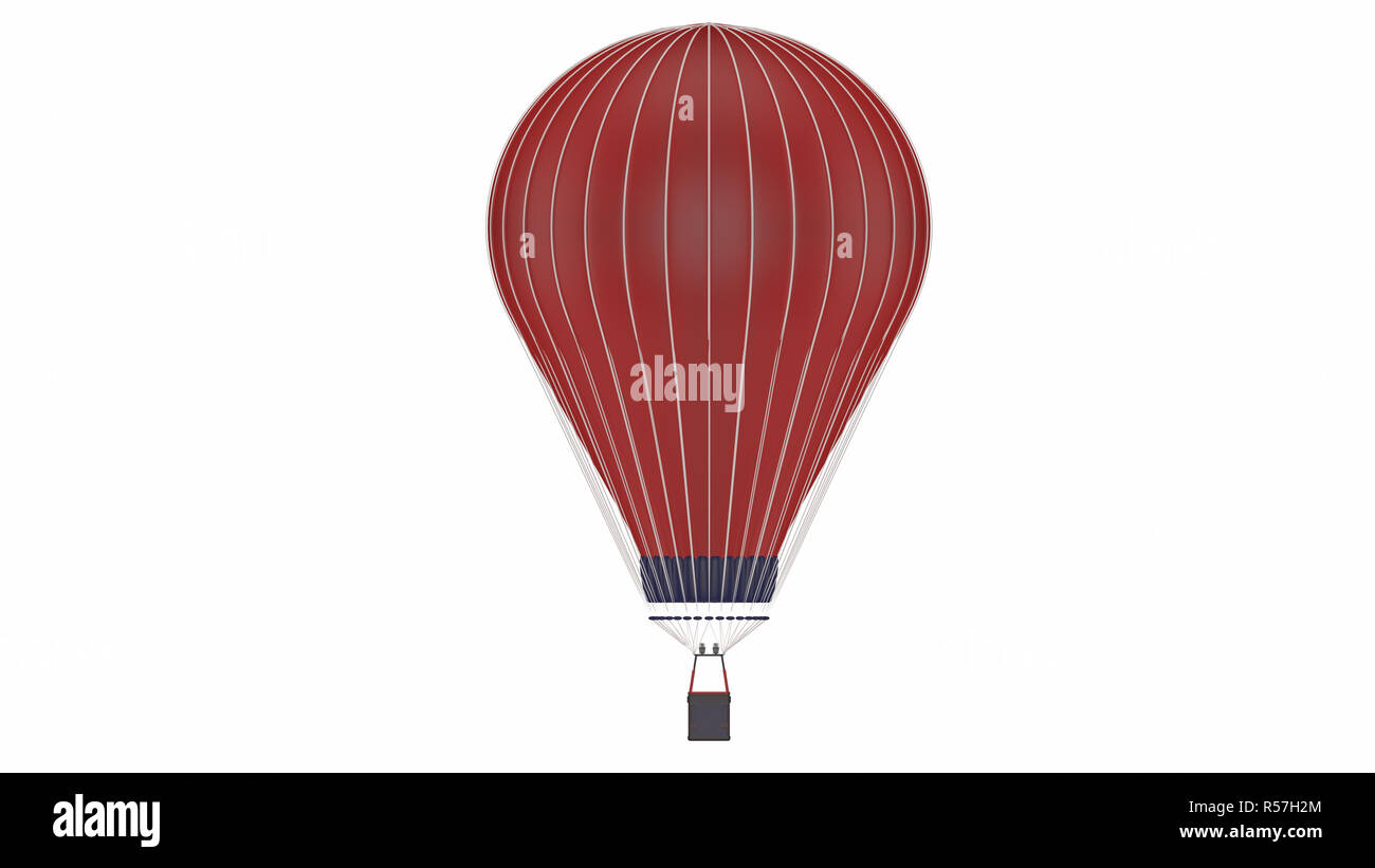hot air balloon with passenger basket isolated Stock Photo - Alamy