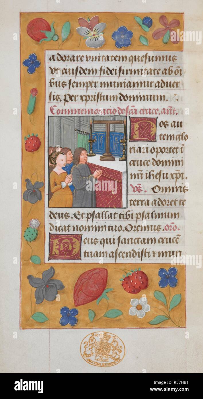 The Adoration of the Cross (a tau cross between two candles on an altar ...