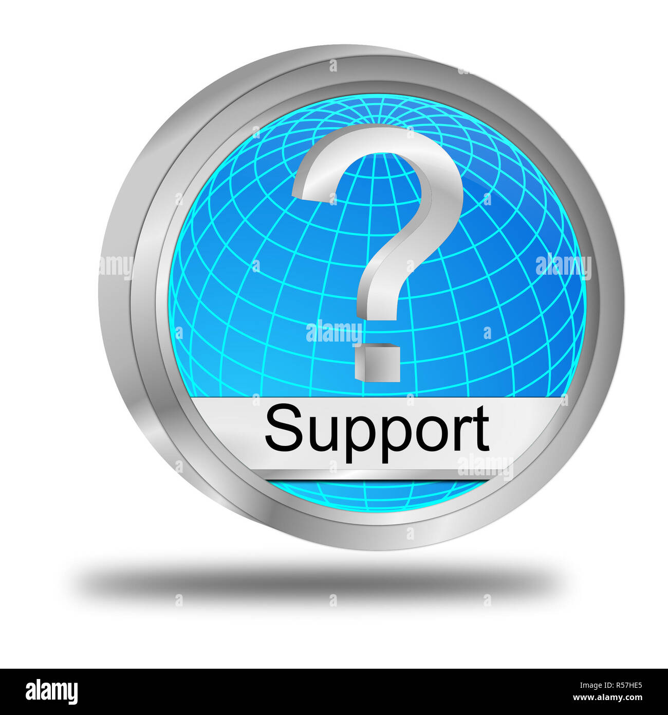 glossy blue Support Button - 3D illustration Stock Photo - Alamy